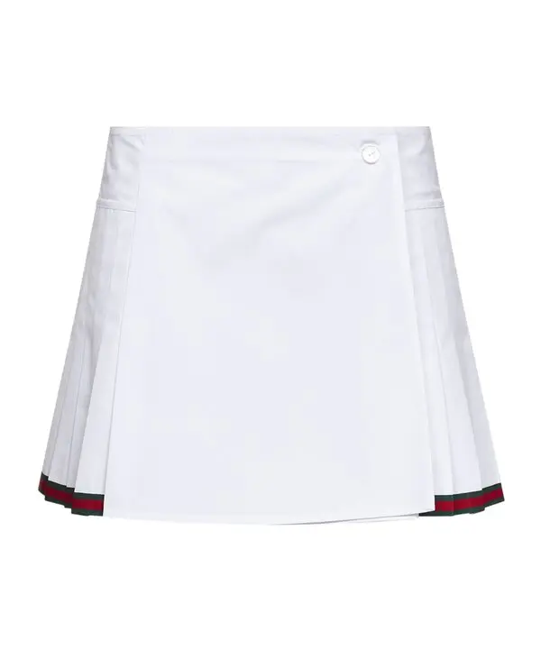 Gucci High Waist Midi Skirt With Pleated Detail