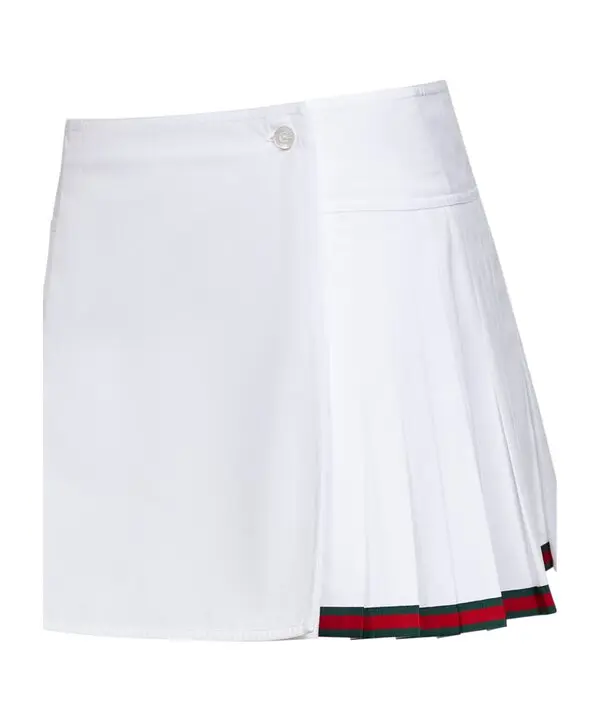 Gucci High Waist Midi Skirt With Pleated Detail