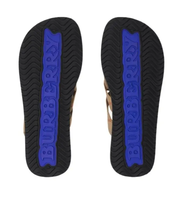 Burberry Checked Slip-on Slides - Black