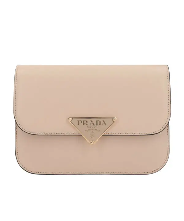 Prada Emblème Flip Shoulder Bag - Nude