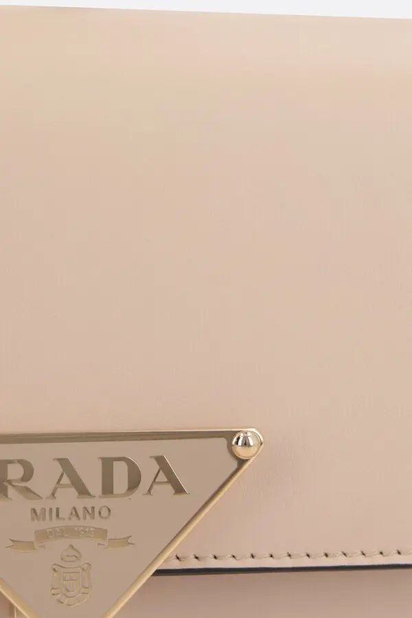Prada Emblème Flip Shoulder Bag - Nude