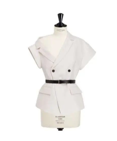 Dior Asymmetrical Short-sleeved Belted Jacket