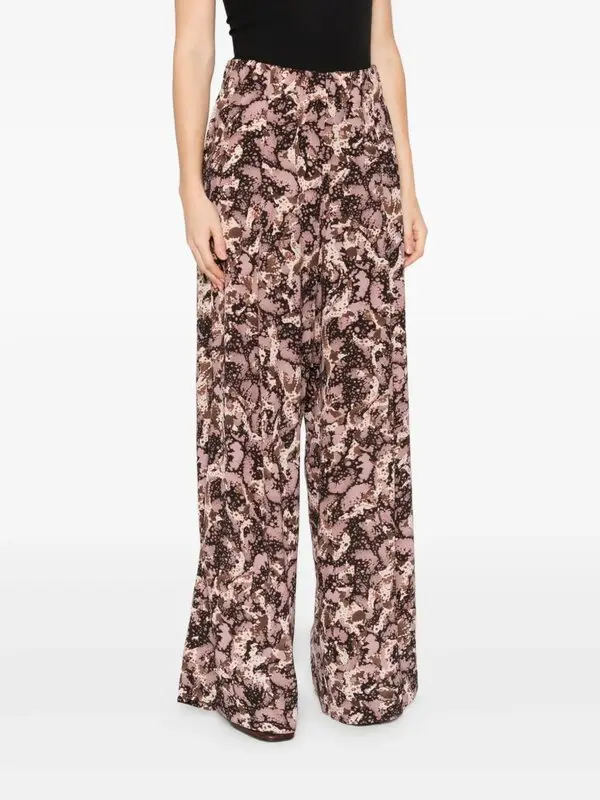 Dries Van Noten High-rise Graphic Wide-leg Trousers