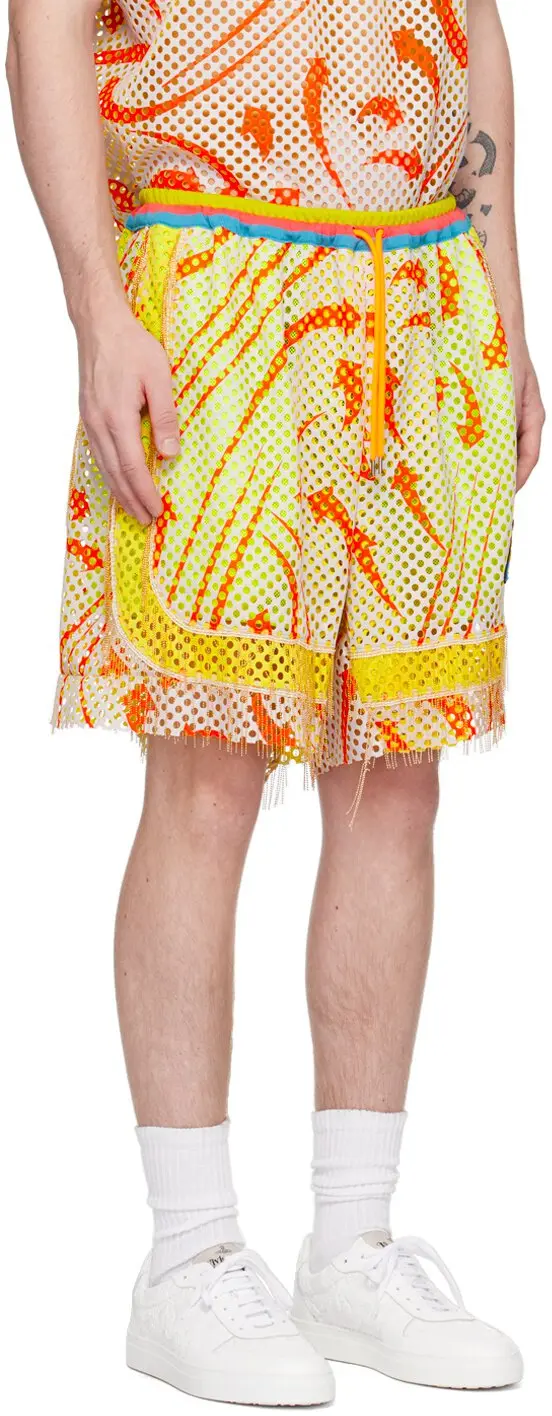 VIVIENNE WESTWOOD Orb Embroidered Fringed Boxing Shorts - Multicolor