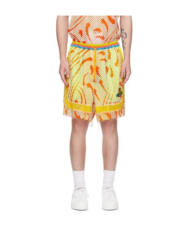VIVIENNE WESTWOOD Orb Embroidered Fringed Boxing Shorts