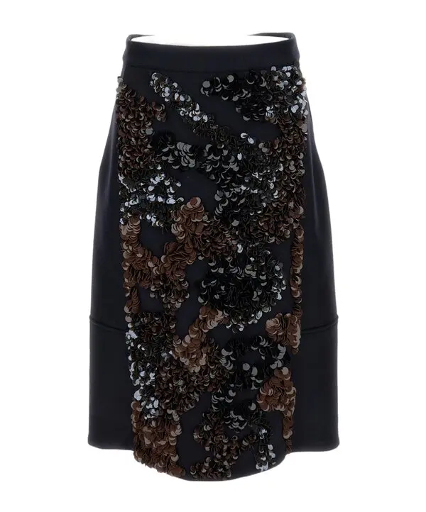 Plan C Sequin-embellished Midi Skirt - Blue