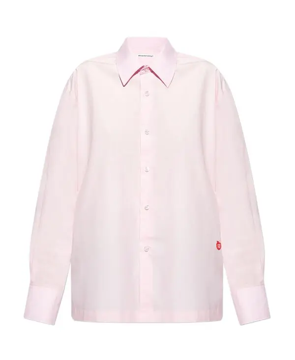 Alexander Wang Logo Embroidered Buttoned Shirt - Pink