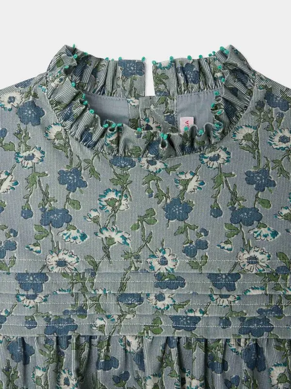 Bonpoint Topaz Floral Printed Ruffled Dress