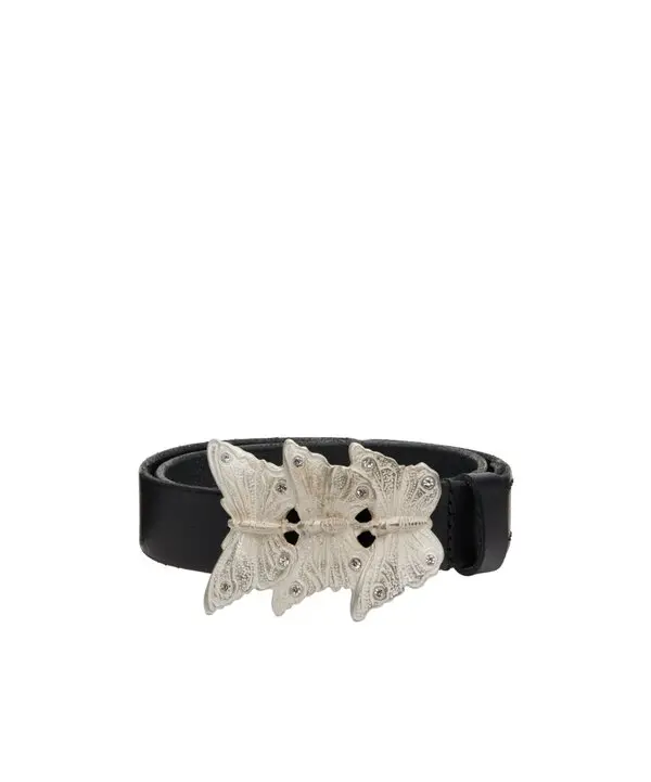 Our Legacy Butterfly Buckle Leather Belt - Black