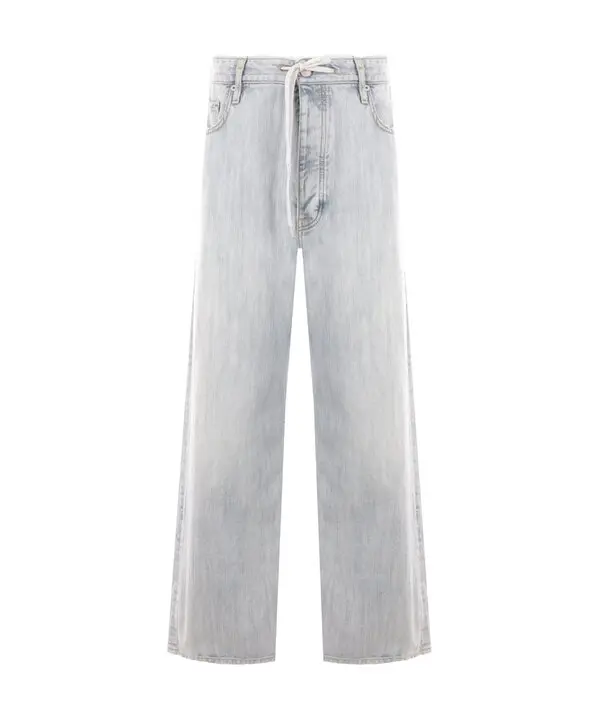 Balenciaga Light Wash Drawstring Baggy Jeans