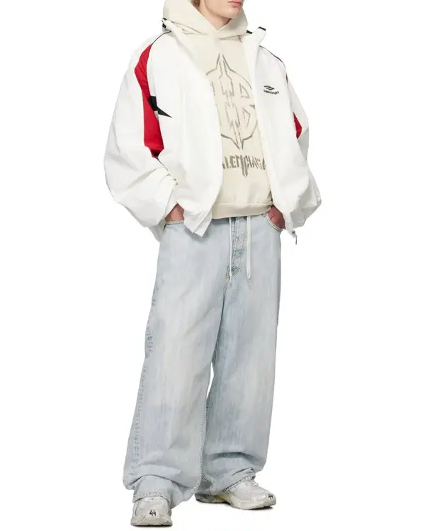 Balenciaga Light Wash Drawstring Baggy Jeans