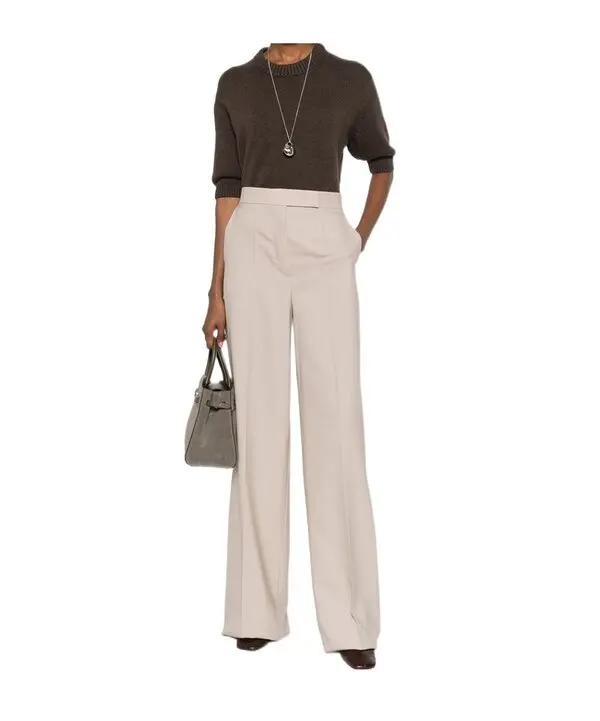 Max Mara Wide Leg Casual Pants - Nude