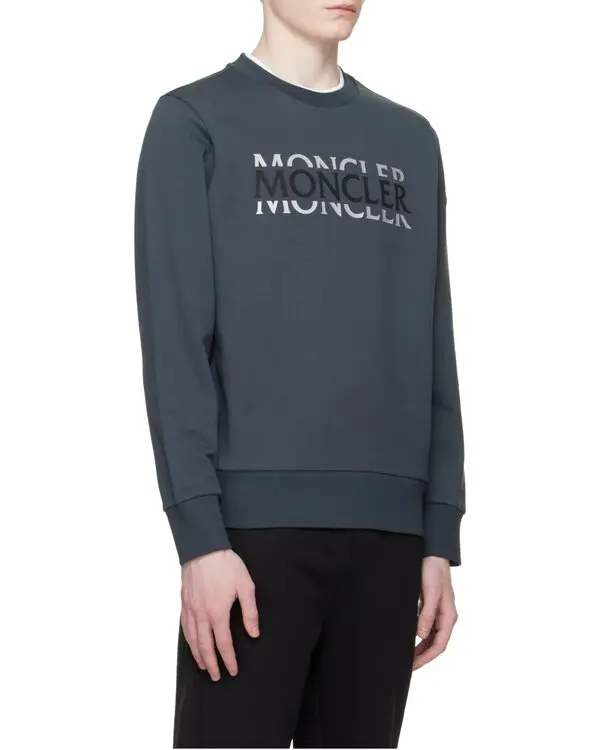 Moncler Cotton Jersey Sweatshirt With Printed Logo - Black