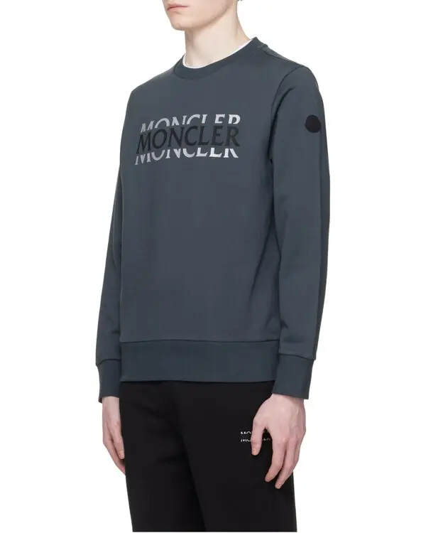 Moncler Cotton Jersey Sweatshirt With Printed Logo - Black