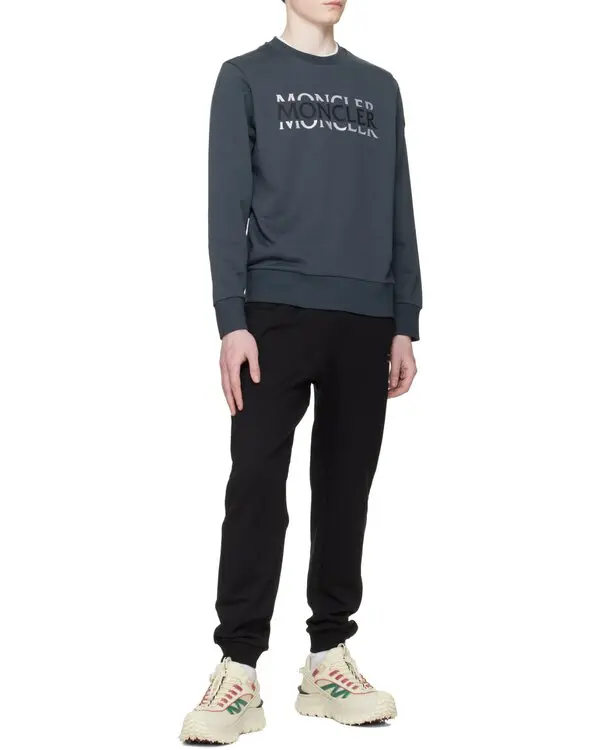 Moncler Cotton Jersey Sweatshirt With Printed Logo - Black