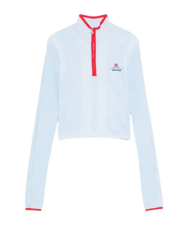 Casablanca Half Zip Sweatshirt With Ribbed Texture And Logo Embroidery
