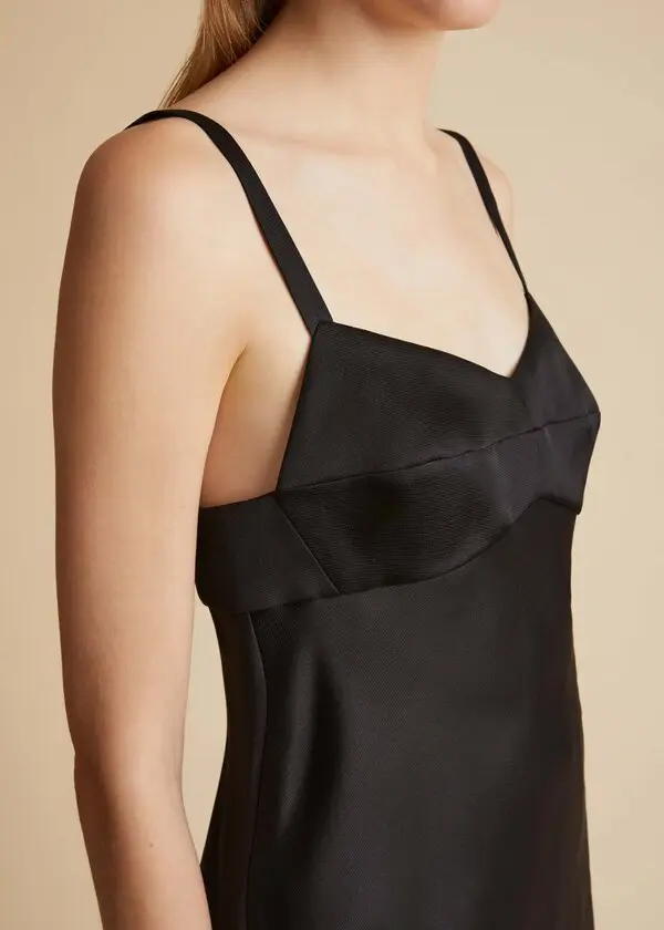 Khaite Eli Silk Mini Dress With Adjustable Straps And Back Zipper