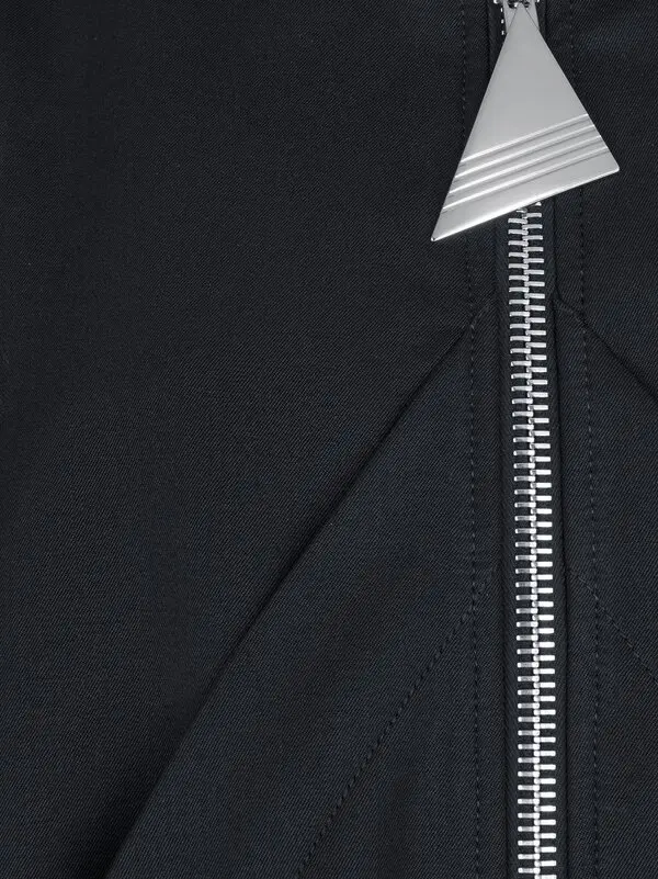 Attico Zip-up Hooded Bomber Jacket - Black