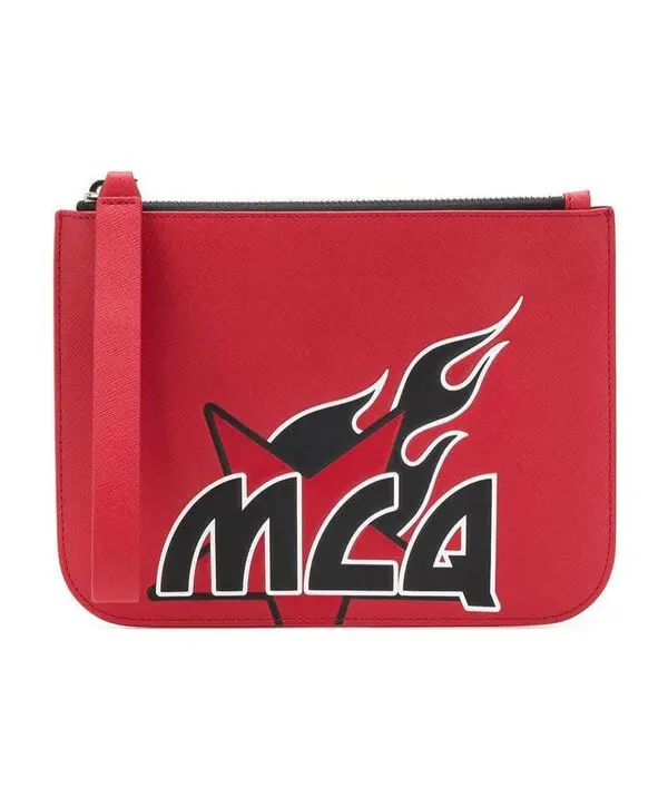Alexander McQueen Logo Printed Wristlet