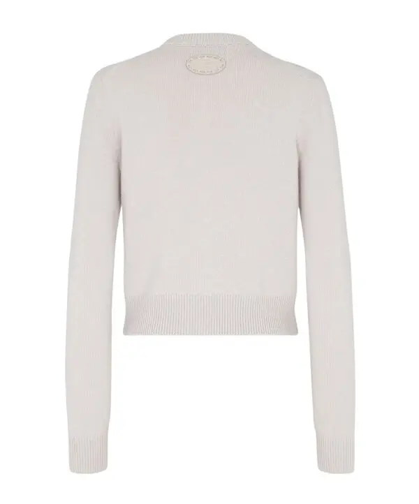 Fendi Long Sleeved Crewneck Cardigan With Pocket