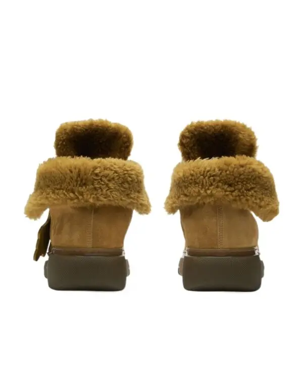 Burberry Creeper Shearling-trim Ankle Boots