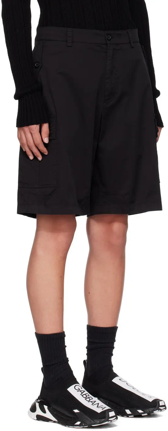 Dolce & Gabbana Stretch Cargo Shorts With Logo Plate