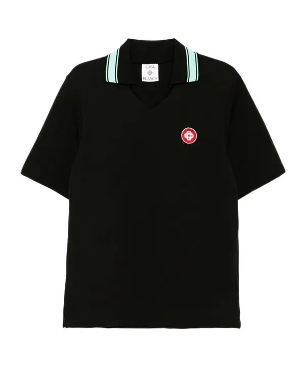 Casablanca Short Sleeved Logo Patch Polo Shirt