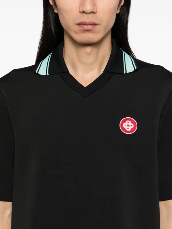 Casablanca Short Sleeved Logo Patch Polo Shirt
