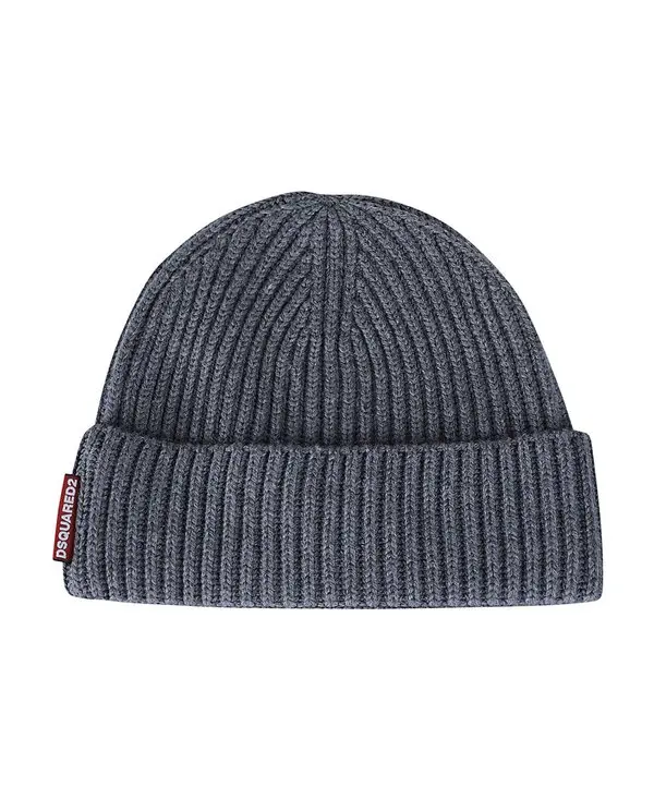 Dsquared2 Logo Patch Beanie And Scarf Set - Black
