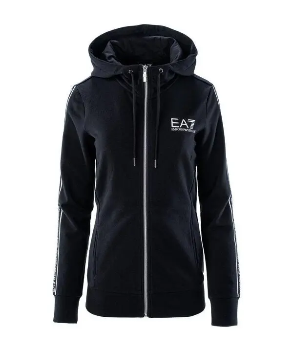 EA7 Logo Print Zipped Hoodie - No