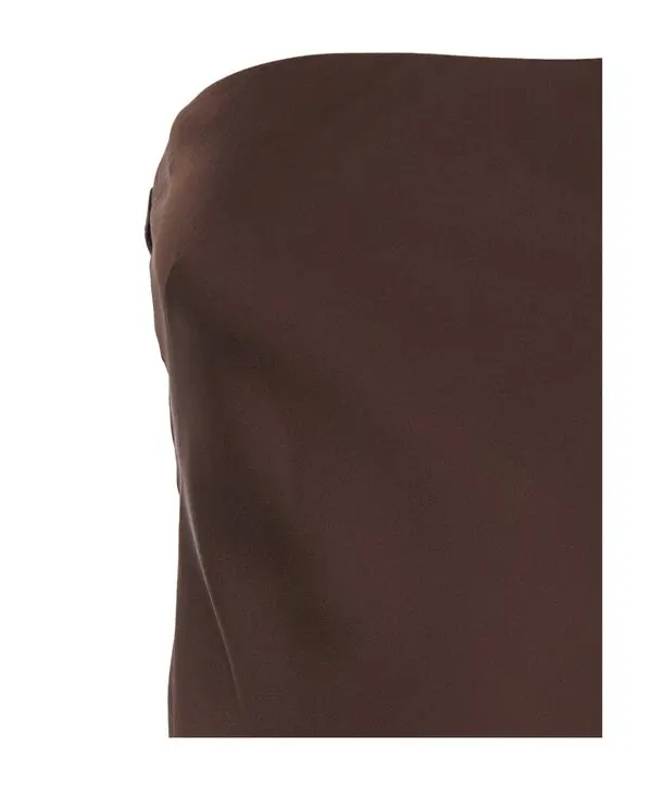 FORTE_FORTE Strapless Column Maxi Dress - Brown