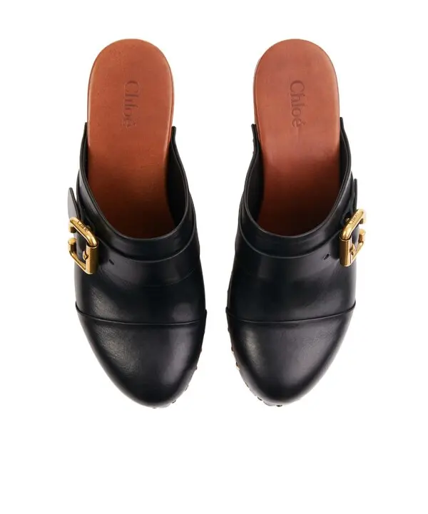 Chloé Jeannette Wedge Clogs - Black