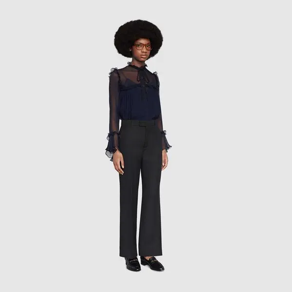 Gucci Cady Crepe Cropped Trousers