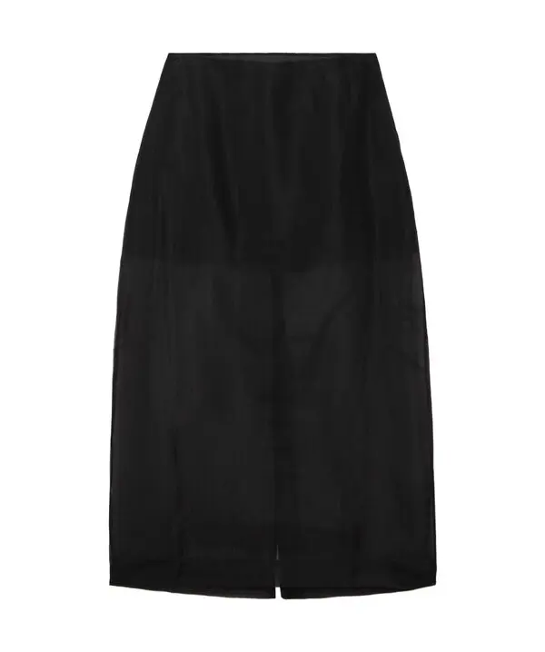THE FRANKIE SHOP Peri Sheer Midi Skirt - Black