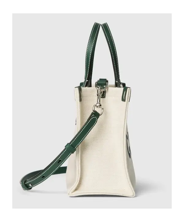 Gucci Logo Print Canvas Tote Bag