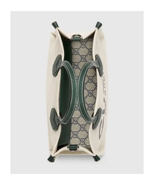 Gucci Logo Print Canvas Tote Bag