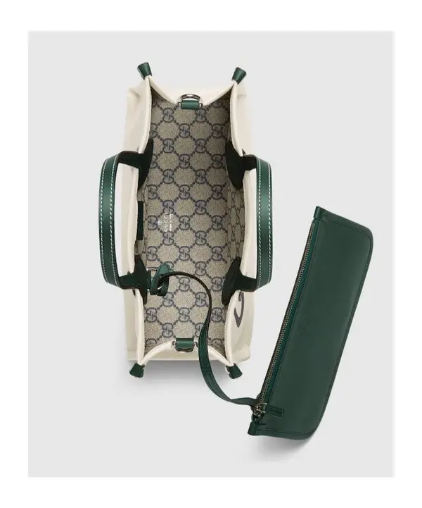 Gucci Logo Print Canvas Tote Bag