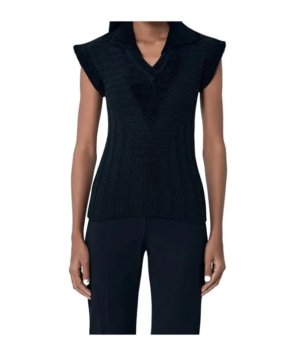 KIKO KOSTADINOV Sleeveless Knitted Polo Vest