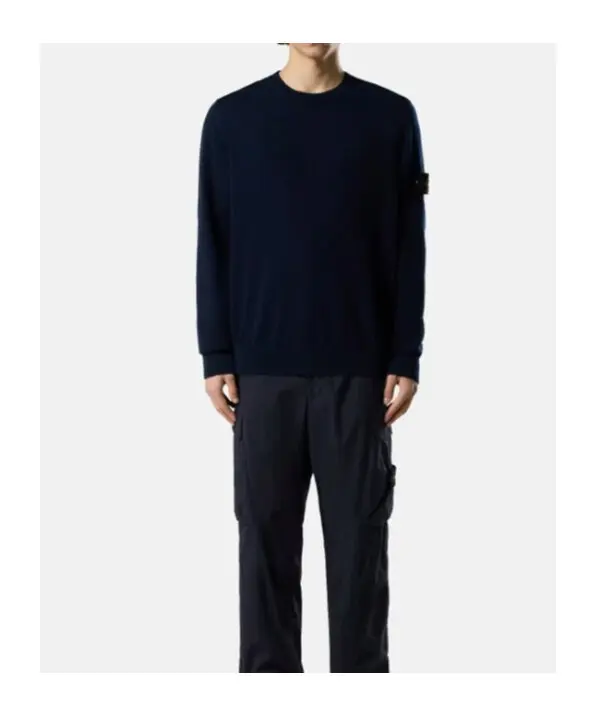 Stone Island Compass Badge Crew Neck Jumper - Blue