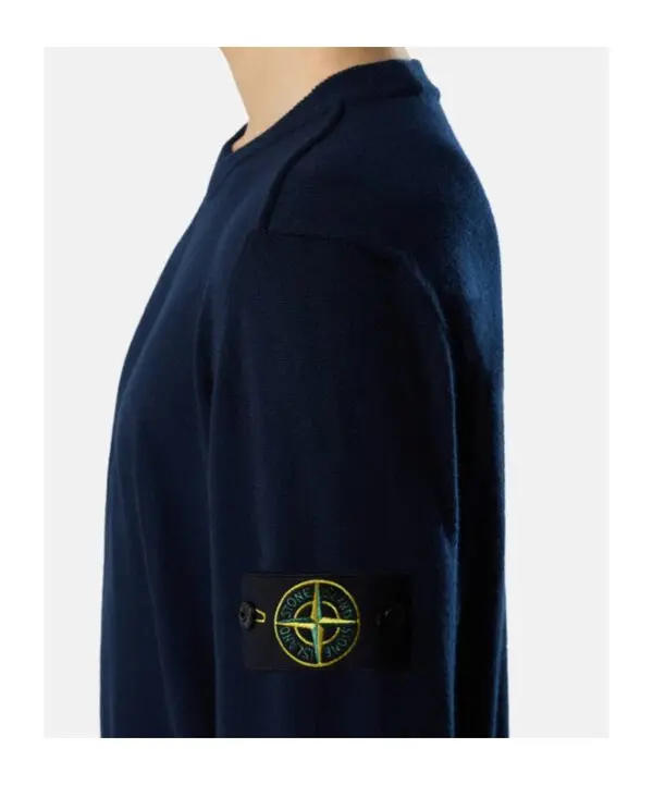 Stone Island Compass Badge Crew Neck Jumper - Blue