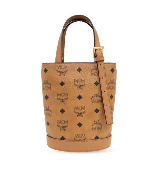 Mcm Logo Print Bucket Bag