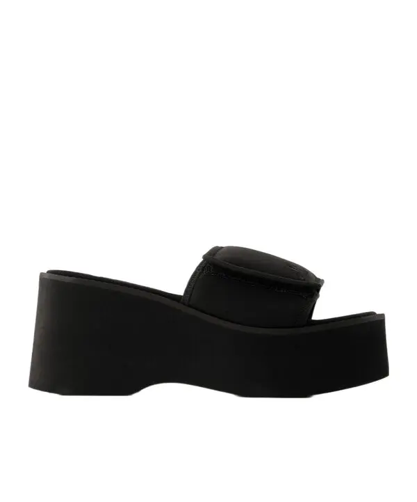 COURREGES Platform Wedge Slides - Black