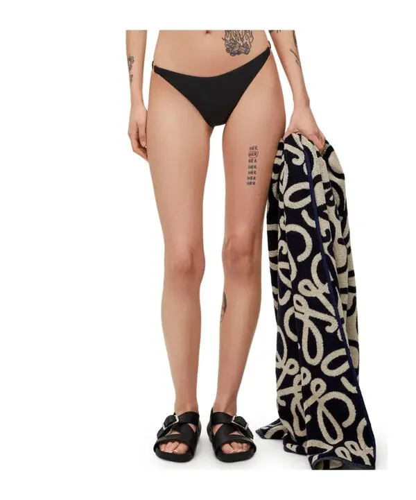 Loewe Bikini Bottoms In Technical Jersey With Anagram Decoration - Black