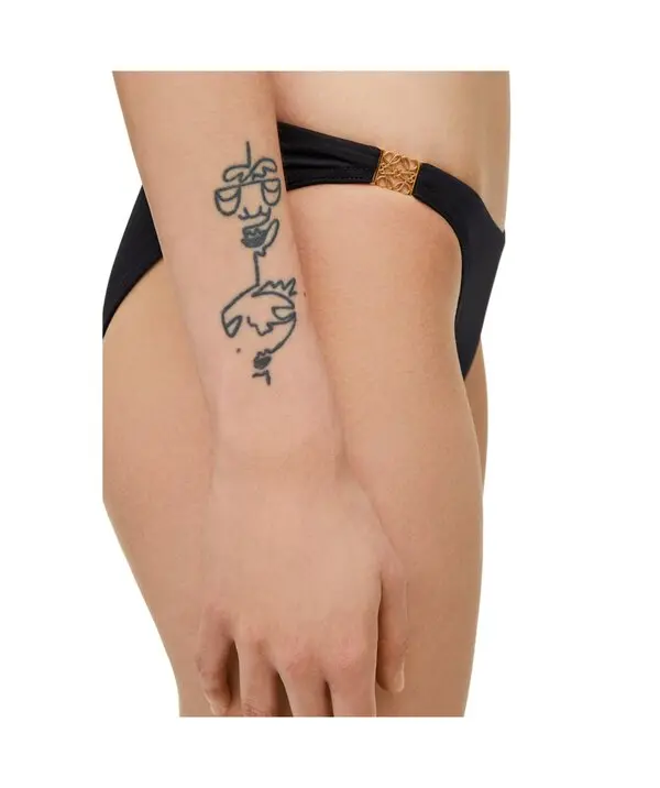 Loewe Bikini Bottoms In Technical Jersey With Anagram Decoration - Black