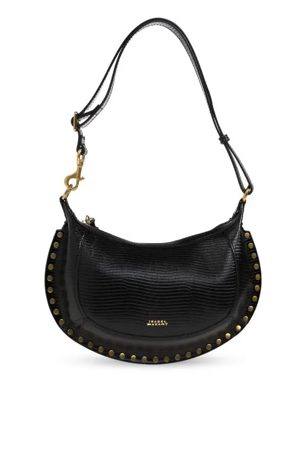 Isabel Marant Étoile Oskan Lizard-effect Studded Shoulder Bag - Black