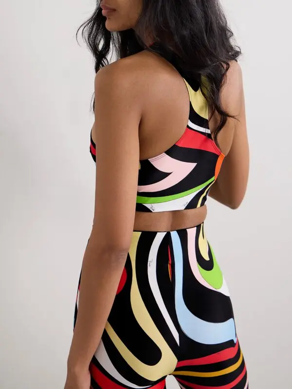 Emilio Pucci Marmo-print Sports Bra