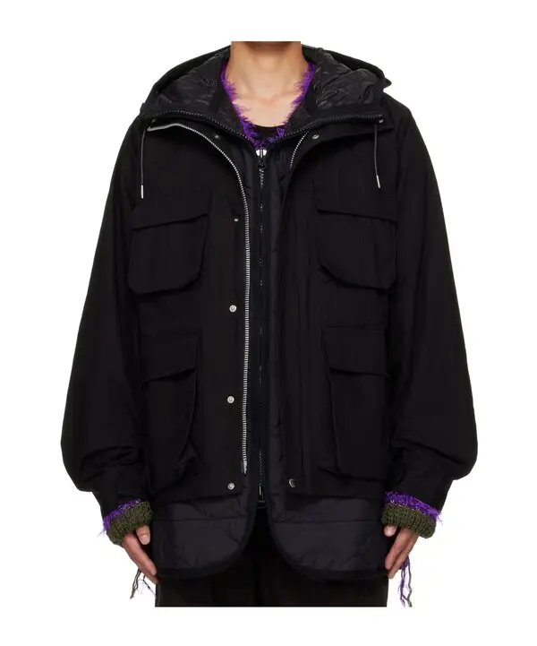 Sacai Zip-up Hooded Coat