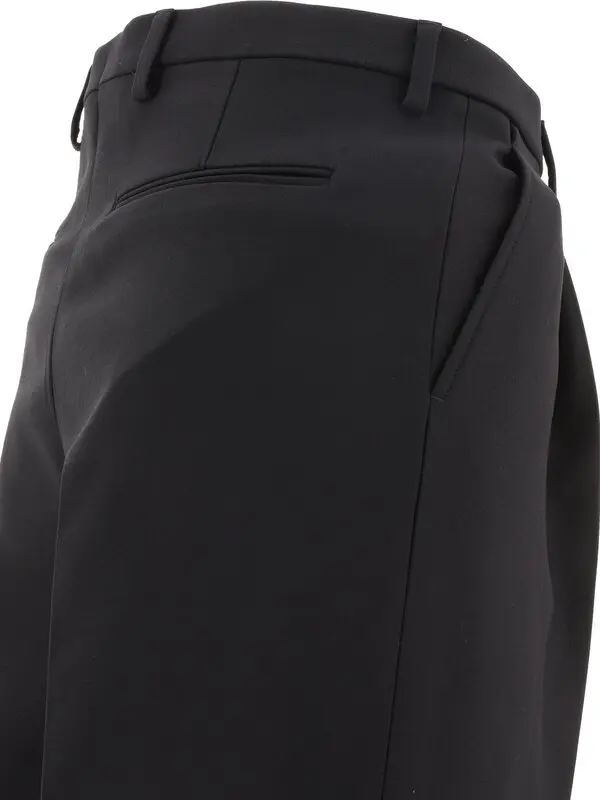 Valentino Garavani High-rise Straight Leg Pants With Logo Detail - Black