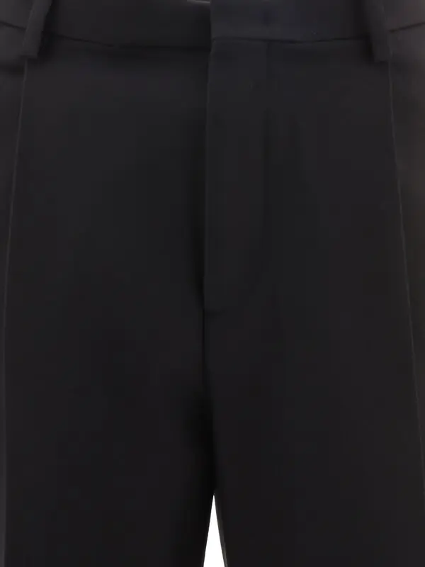 Valentino Garavani High-rise Straight Leg Pants With Logo Detail - Black