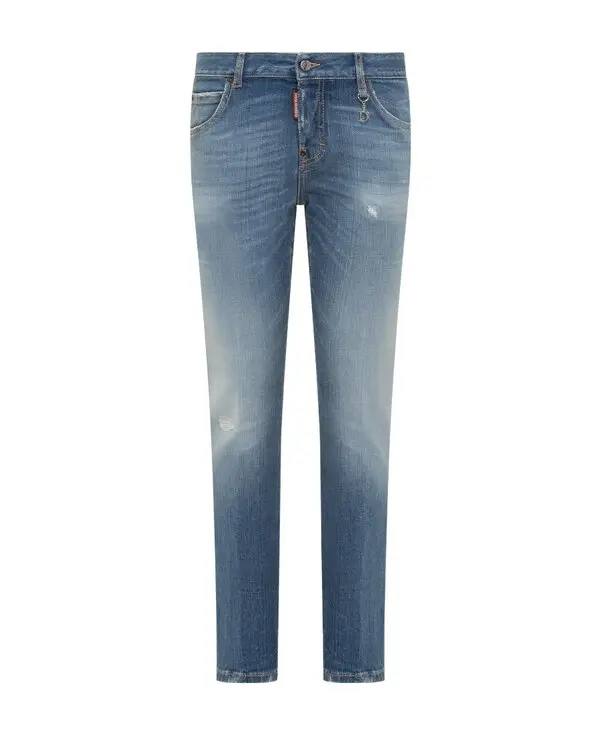Dsquared2 Tapered Leg Distressed Jeans With Belt Ring